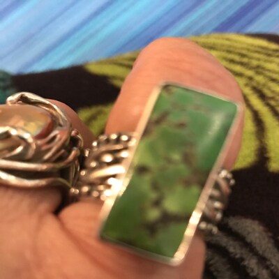 Natural American Turquoise Faustite Cabochon Stone Grasshopper Mine ...