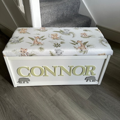 Personalised Toy Box, Cushion Top, Named Box - Etsy UK