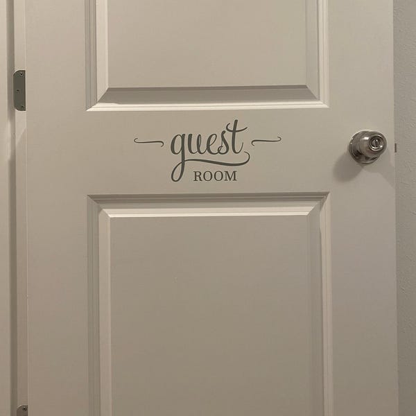 Guest Room Decal, Guests Vinyl Decal, Bedroom Door Vinyl, Home Decor ...