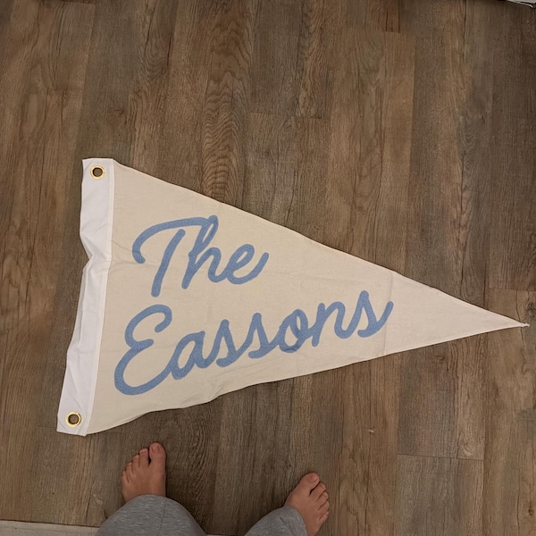 Hand Embroided Last Name Pennant | Personalized Wedding Marriage ...