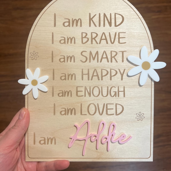 Kids Room Positivity Sign Positive Affirmation Wooden Sign Daily ...