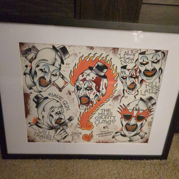 TERRIFIER Traditional Tattoo Flash Sheet - Etsy