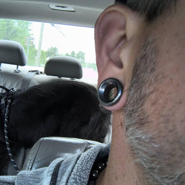 PAIR of Unique Organic Ebony Wood Spiral Tapers/plugs - Gauges 4g (5mm) Thru 0000 (12mm ...