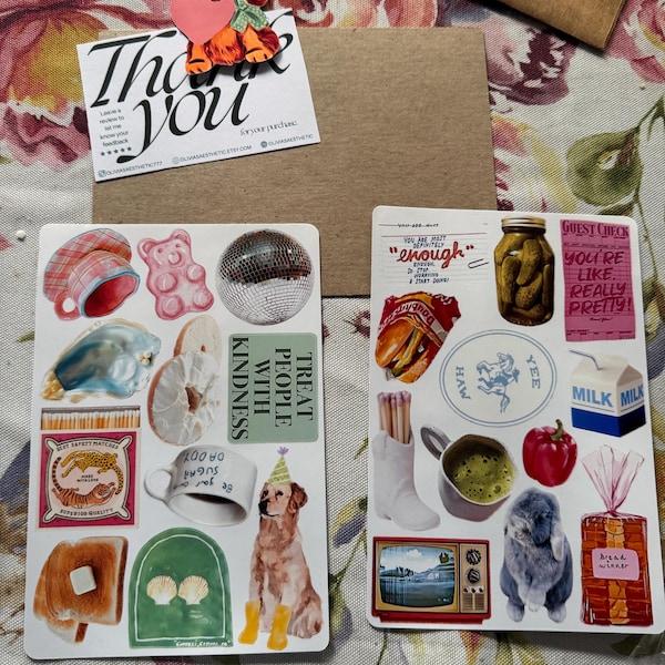 PNG Scrapbooking Sticker Sheet |random Sticker Pack,sticker Sheet,retro ...
