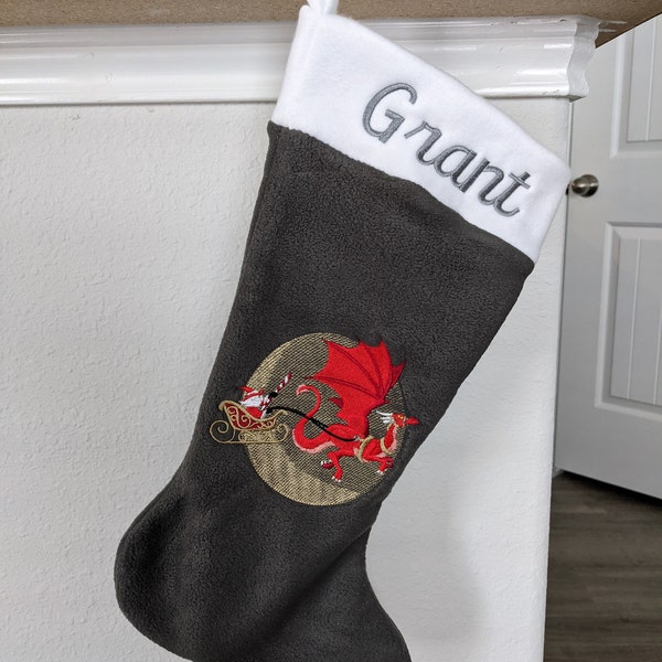 Dragon Christmas Stocking, Personalized, Choose Your Own Colors - Etsy