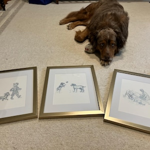 Abstract Bunnies Pink- Hand Painted Watercolor Print With Mat - Etsy