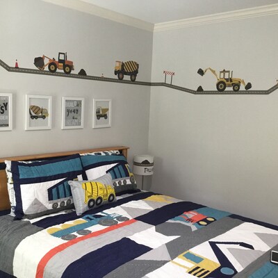 Construction Wall Decals 4 Construction Vehicle Wall Stickers - Etsy