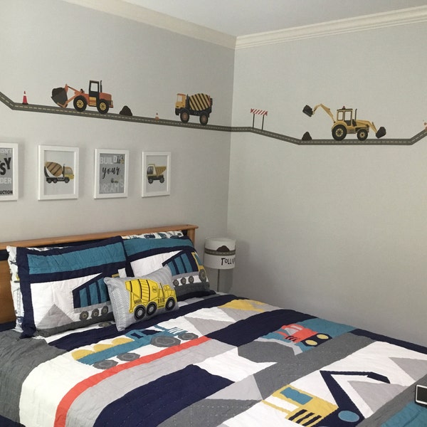 Construction Wall Decals 4 Construction Vehicle Wall Stickers W ...