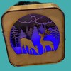 Wooden Night Lamp Deer Forest Scene Multilayer Shadowbox Laser Cut ...