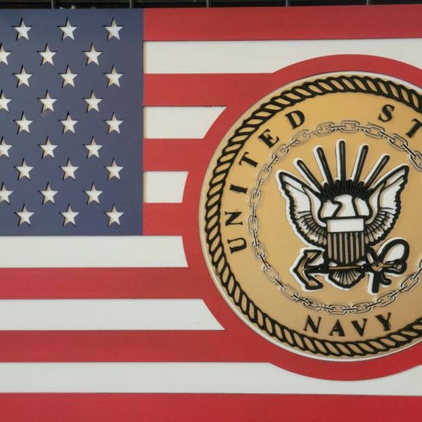 Laser Cut 3 Layered Navy USA File SVG, Dxf Digital Download Diode ...