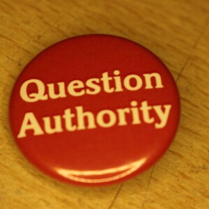 Unworn Retro 80s question Authority BUTTON, in Like New Condtion - Etsy