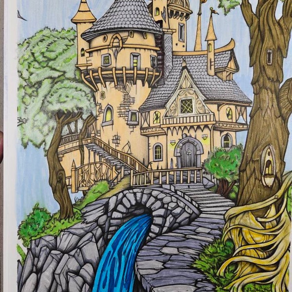60 Magical Fantasy Coloring Book Pages for Kids Adults, Fairytale ...