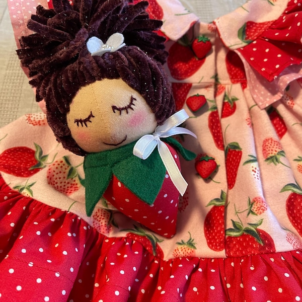 Strawberry Doll Sewing Pattern and Tutorial, Strawberry Toy Pattern ...