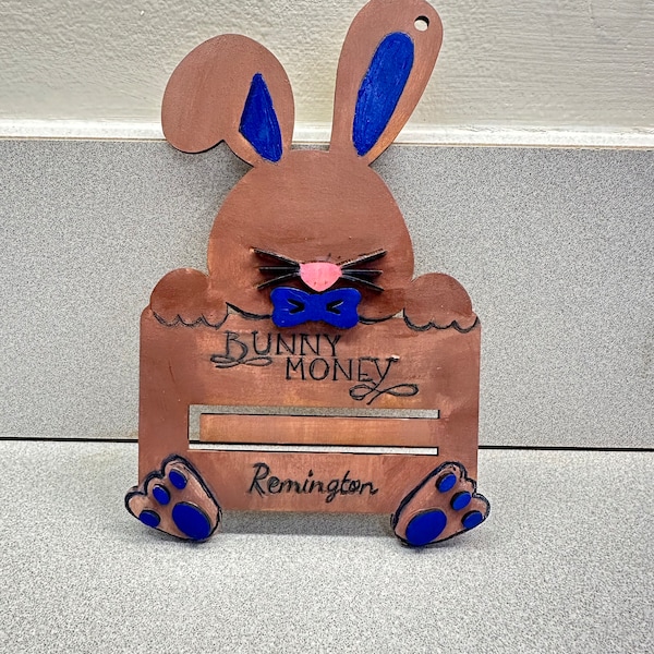 Cute Bunny Money Holder Easter Basket Name Tags Laser Cut Digital File ...