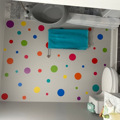 Rainbow Polka Dot Wall Decal Set Set of 67 Polka Dots - Etsy