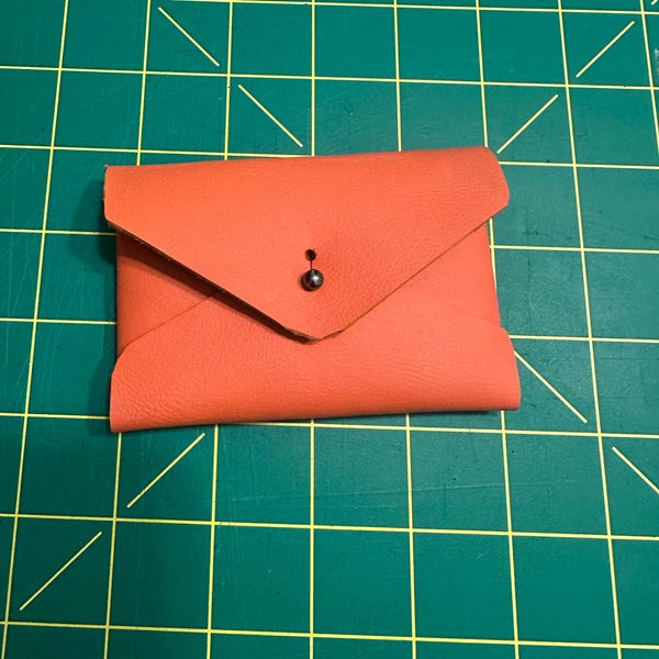 The Envelope Leather Wallet PDF Pattern: Stitch-less Compact Cardholder ...