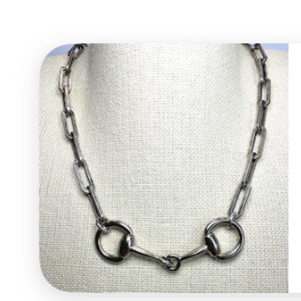 Equestrian Horse Snaffle Bit Shiny Gold Rolo Chain Double Wrap Bracelet ...