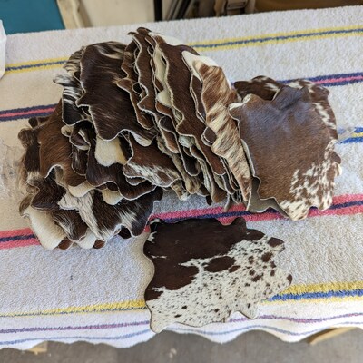 Cowhide Wedding Favors for Guests Real Cowhide Coasters Brown and White ...