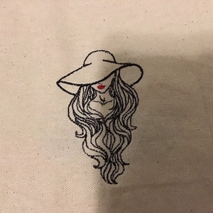 Woman Machine Embroidery Design Instant Download | Etsy