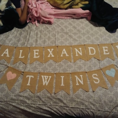 Twins Banner, Twins Bunting, Twins Baby Shower Banner, Twins Baby ...