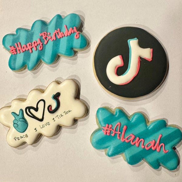 Tik Tok Theme Cookies - Etsy