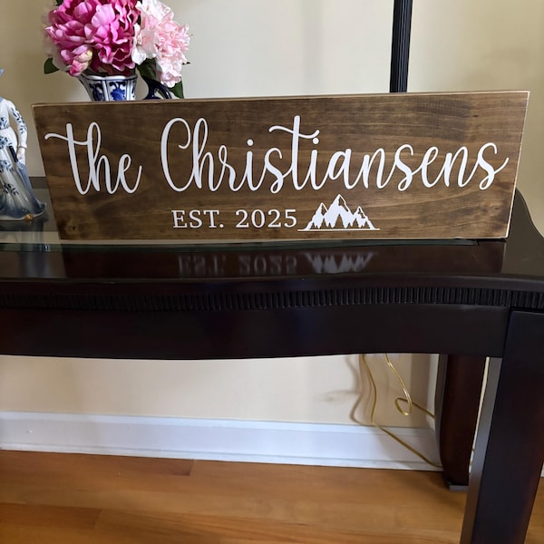 Established Date, Personalized Sign, Wood Sign, Family Name Sign, Last ...