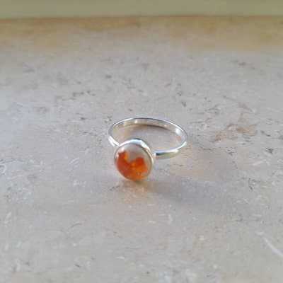 Rare Meteorite Gemstone Ring, 925 Sterling Silver, Meteorite Ring ...