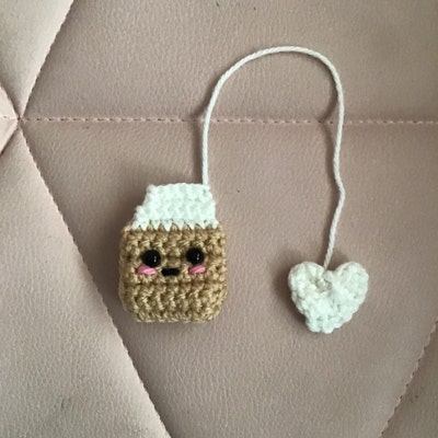 Handmade Crochet Tea Bag Gift Set Plush Keyring Bookmark Fun Cute ...