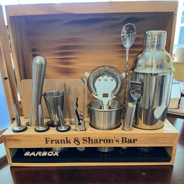 Anniversary Gift for Him – Personalized Bar Gift Set | Engraved Bar Box ...