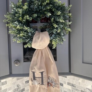 Monogrammed Santa Wreath Sash, Embroidered Christmas Wreath Sash, Santa ...