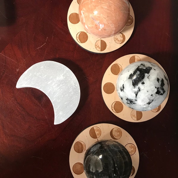 Fibonacci Crystal Grid Plate Sacred Geometry Wooden Wood Crystal Grid ...