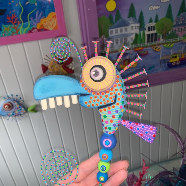 Fred Flounder, Fish Wall Art, Found Object Fish Sculpture, Fish Carving ...