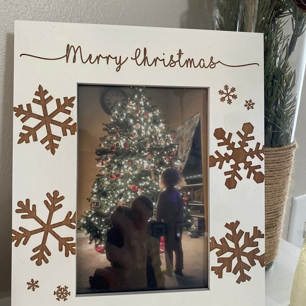 Merry Christmas Holiday Frame Personalized, Gift Picture Frame, Custom ...