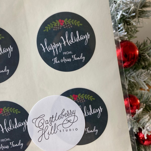 Holiday Stickers, Holiday Gift Tags, Holiday Labels, Holiday Gift ...
