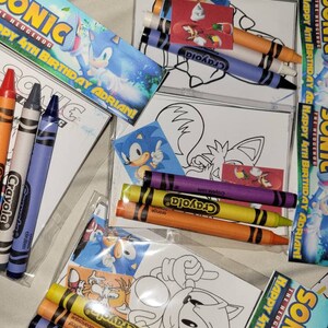 Sonic Coloring Packs Coloring Pages Party Favor Crayola Crayons - Etsy