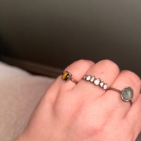 Lucky Stone Ring Raw Stone Silver Ring Multi Stone Crystal and Copper ...