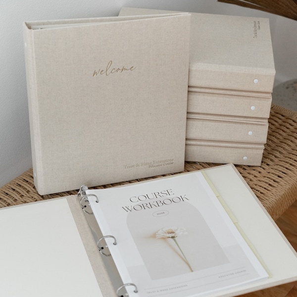 PERSONALIZED Welcome Binder With Natural Linen Cover | Includes Custom ...