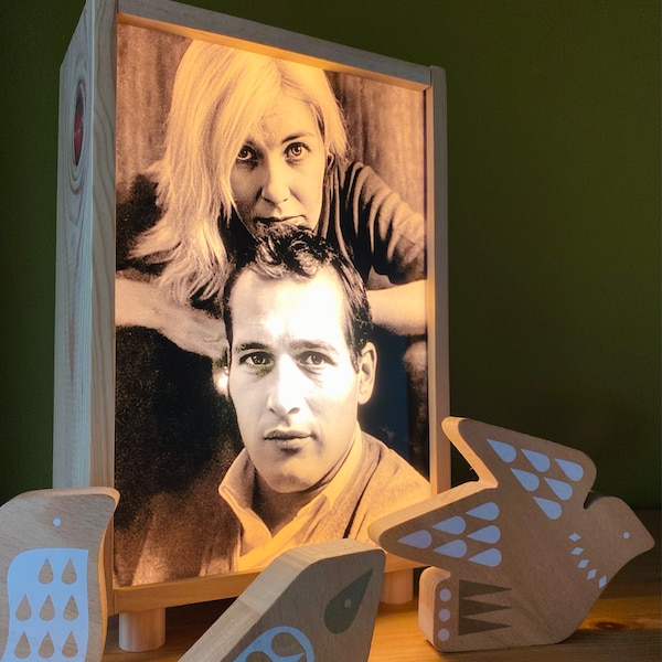 Light Box, Light Sign, Handmade Wooden Lamp, Bedside Table Lamp, Wall ...