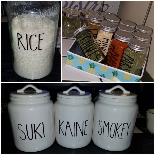 A Full Set of Rae Dunn Inspired Kitchen Labels - Etsy