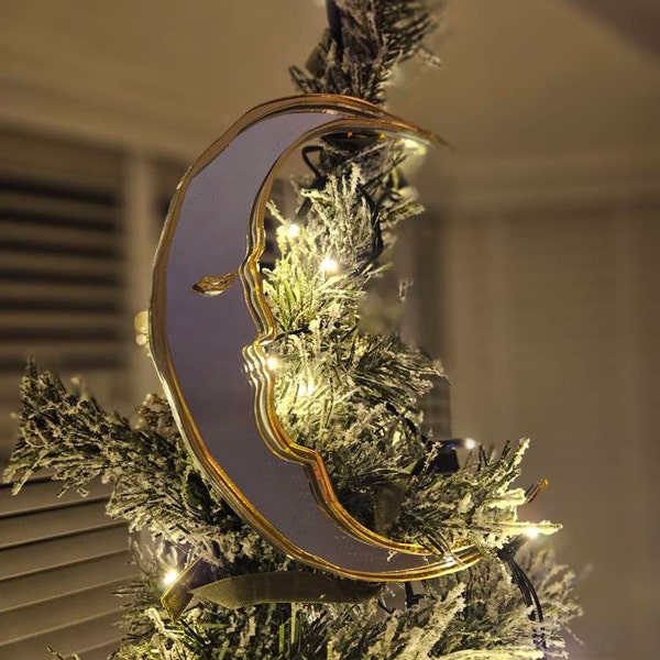 Crescent Moon Christmas Tree Topper - Etsy