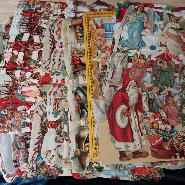 German Embossed Vintage Style Scrap Die Cut Relief - Christmas Santa ...