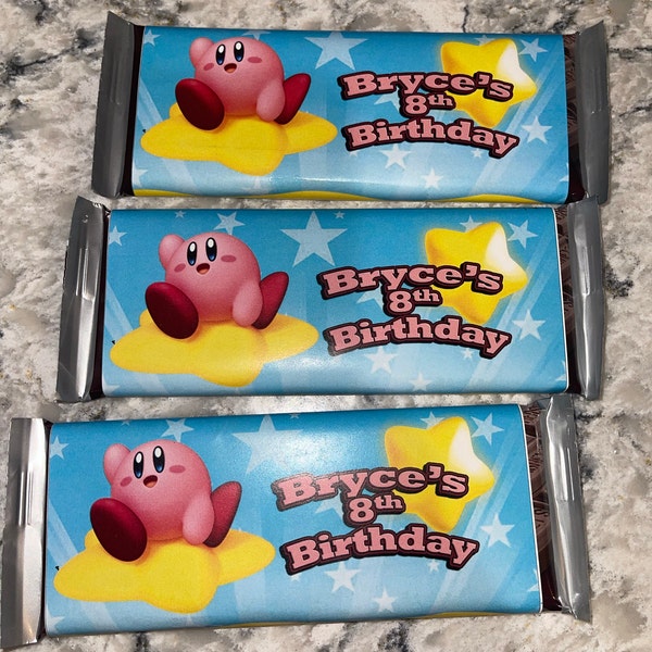 Kirby Pack 5 Labels for Birthday -printable DIGITAL DOWNLOAD Chip Bag ...