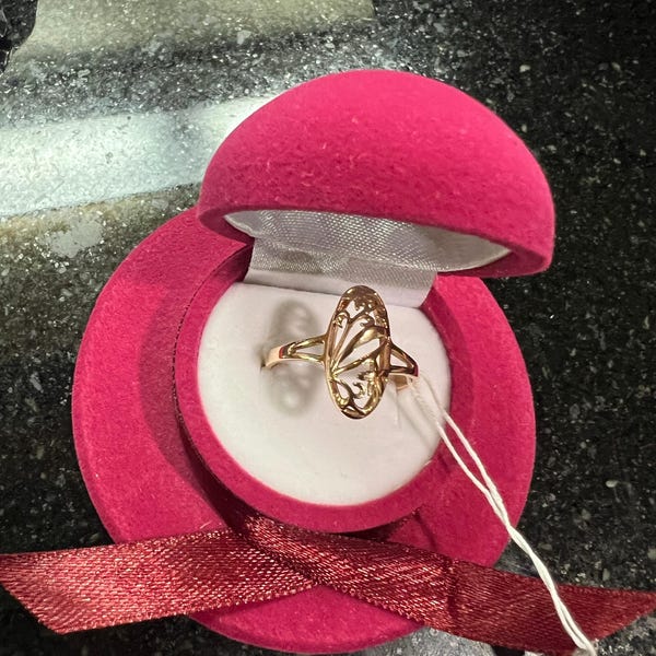Vintage Original Rose Gold 583 14k Ring With Ruby, Ring Size 6 3/4, 14k ...