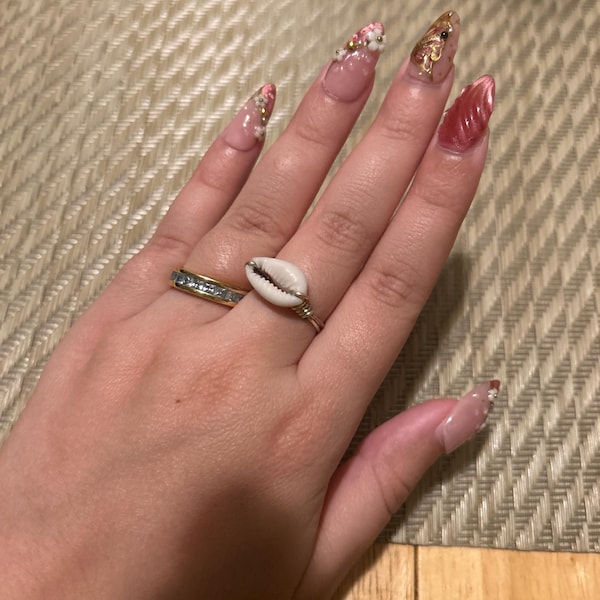 Cowrie Shell Ring, Handmade Wire Wrapped Ring, Natural Shell Ring ...