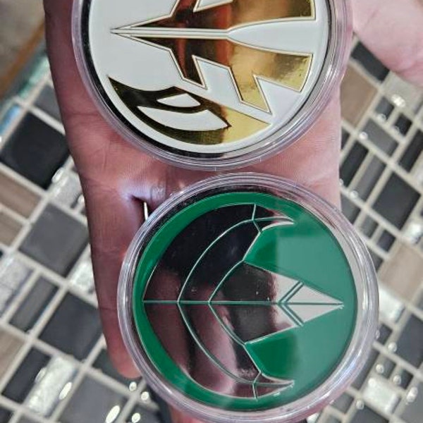 Power Rangers White Tiger Metal Coin Gift White Ranger Thunder Coin ...