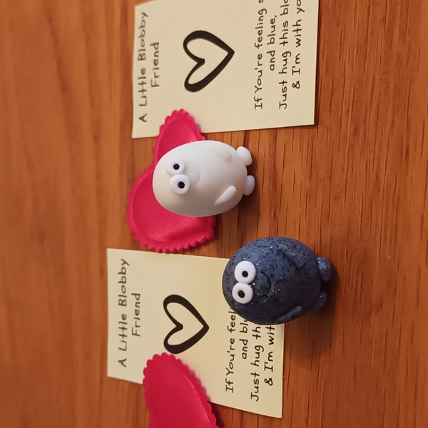 Blobby Friends, Pocket Hug, Letterbox Gift, Polymer Clay, Cheer up Gift ...