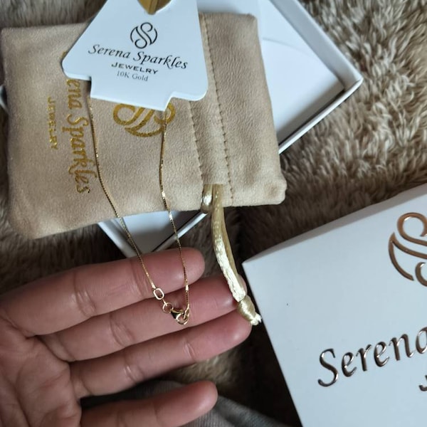 10k Solid Gold Box Chain Bracelet, Box Gold Chain Bracelet, Dainty Gold ...