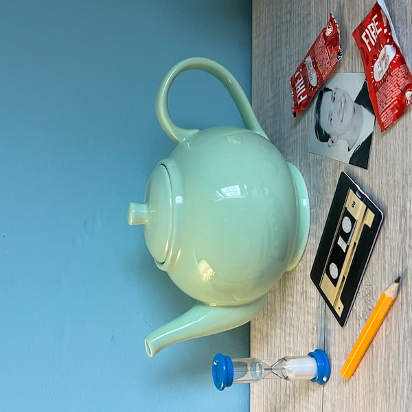 The Office Teapot: Jim & Pam's Seafoam Green Teapot With Bonus Gifts - Etsy