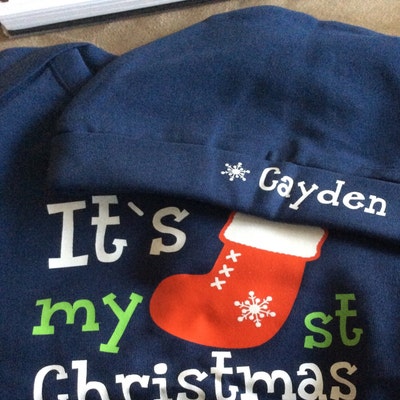 My First Christmas Baby Boy Outfit, It's My 1st Christmas Bodysuit ...