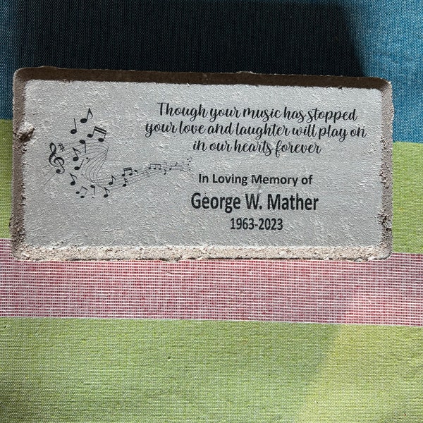 Memorial Stone - Sympathy Gift Bereavement Gift Funeral Gift - Musician ...